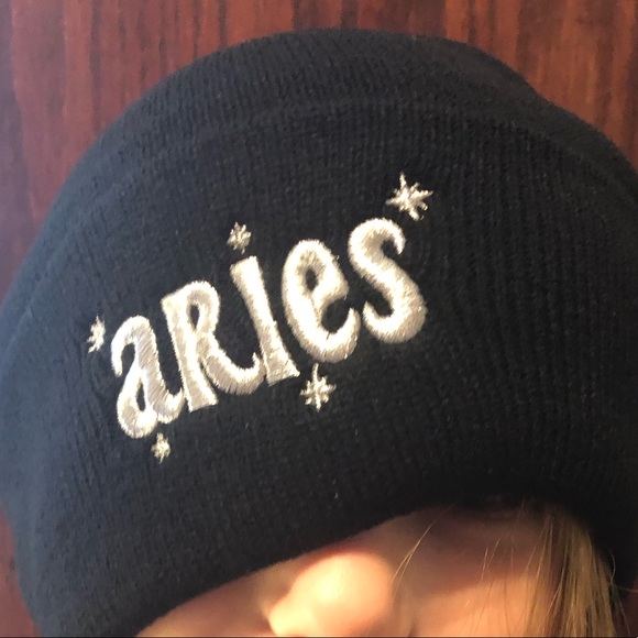 Aries zodiac | Accessories | Adult Unisex Aries Black Beanie Gift Nwt ...